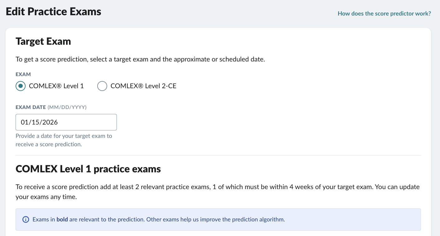 COMLEX Score Predictor – AMBOSS