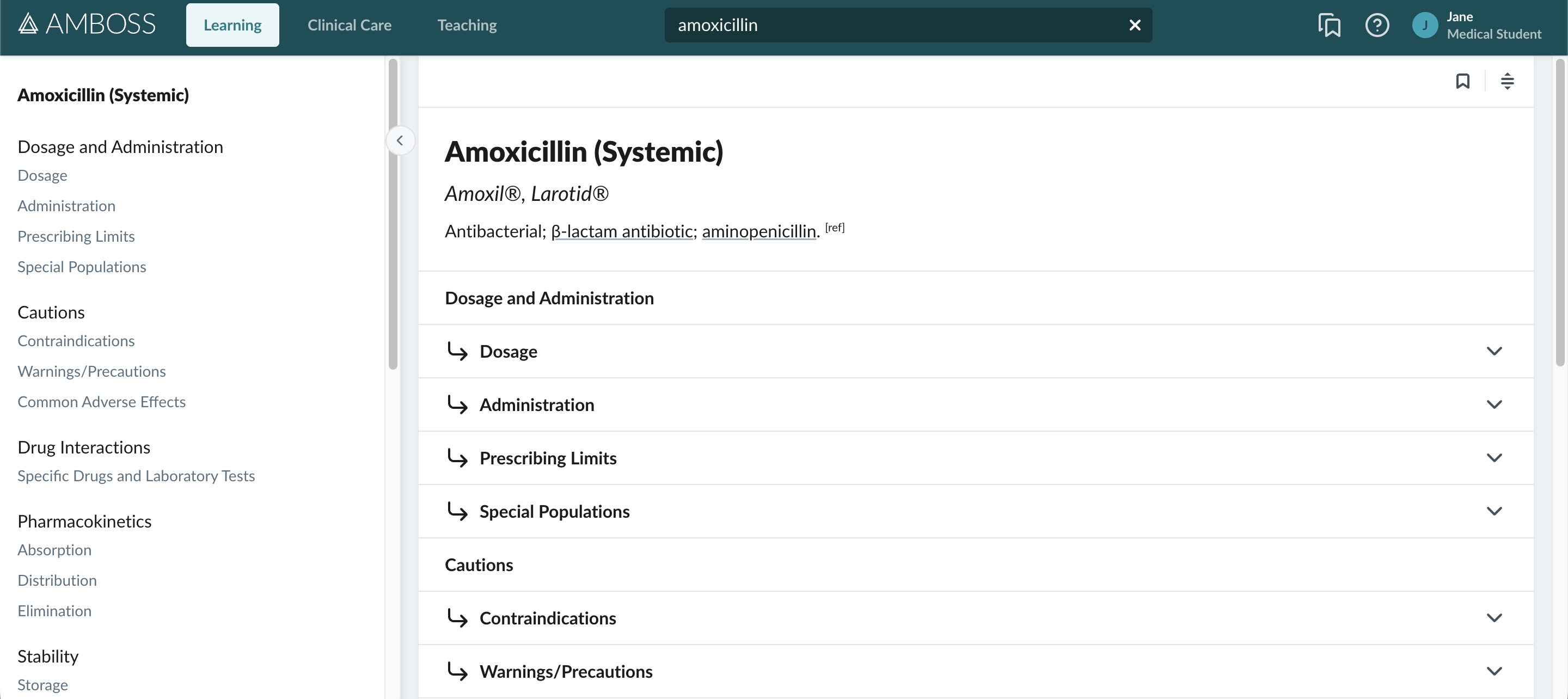 Clinical Drug Database – AMBOSS
